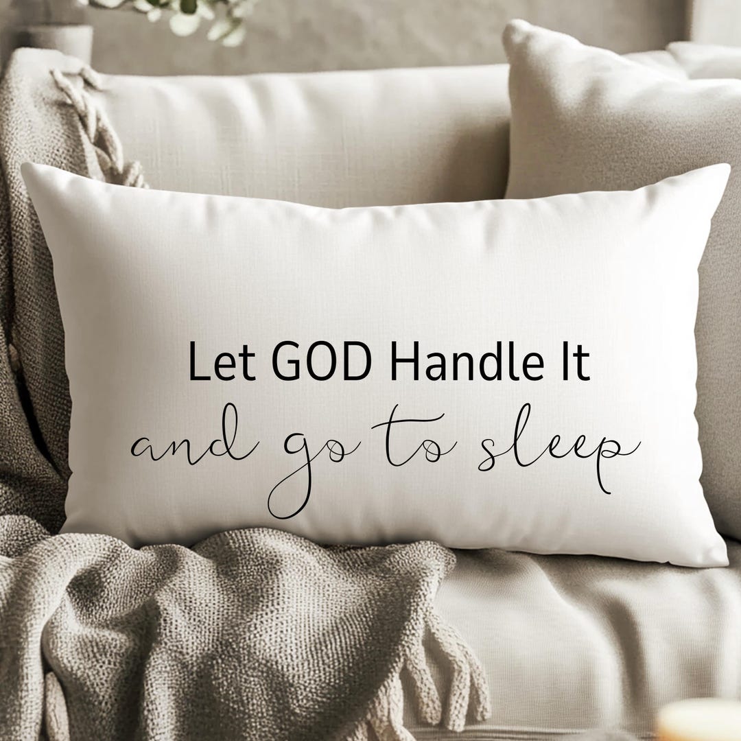 Inspirational Christian Lumbar Pillow With Spiritual GOD Quote Text ...