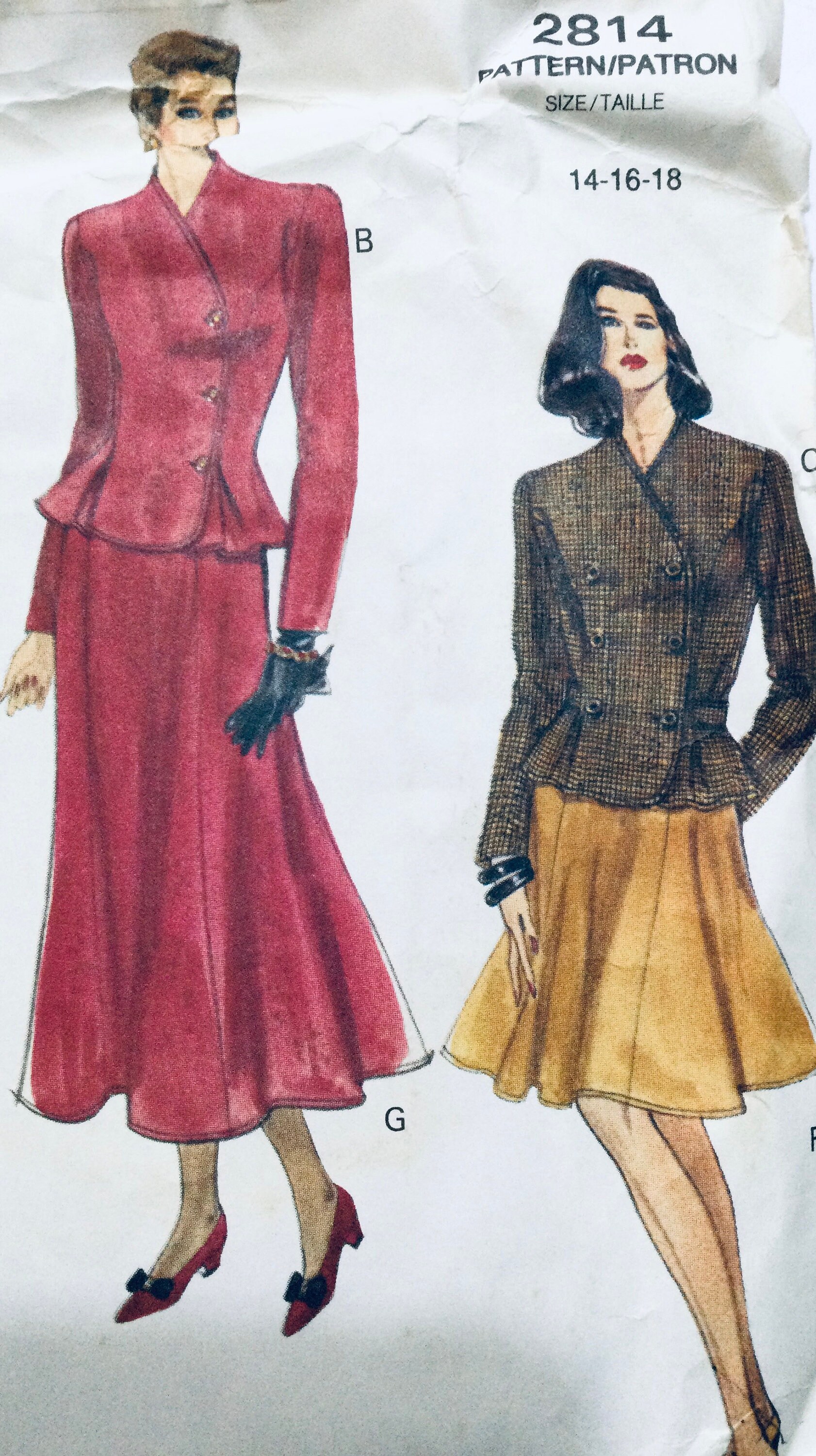 Vogue 2814 Basic Design Sewing Pattern Misses' Easy Top and Skirt 14-18 ...