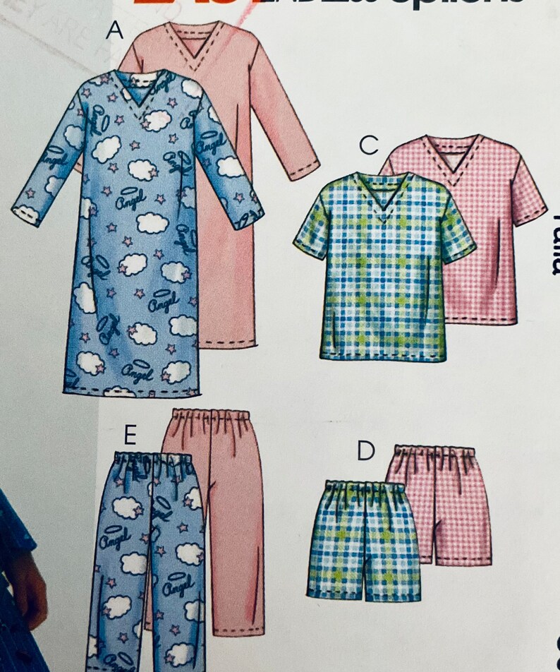 Mccall's 4291 Easy Sewing Pattern Boys and Girls Nightshirt, Tops ...
