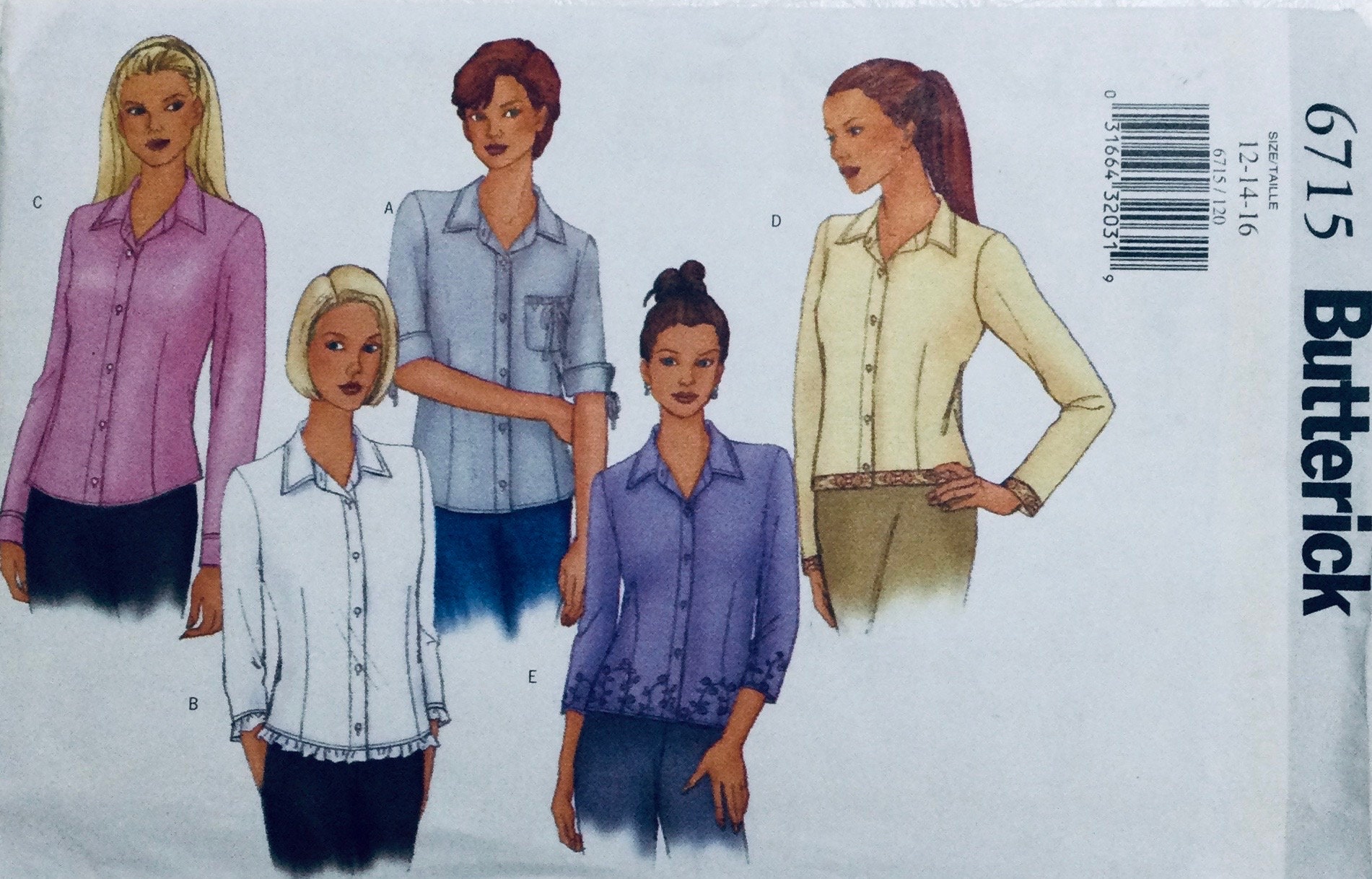 Butterick 6715 Easy Sewing Pattern for Misses/misses' Petite Blouse 12 ...