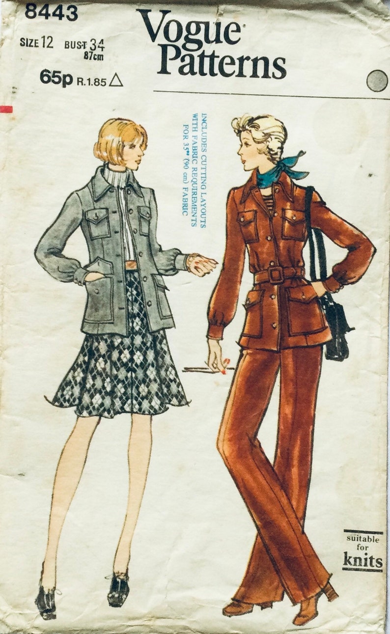 Vogue 8443 Vintage 1970s Sewing Pattern Misses' Jacket - Etsy