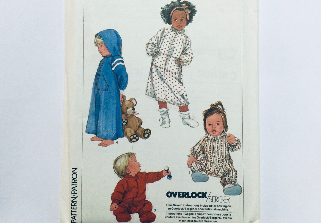 Simplicity 8326 Vintage Sewing Pattern Toddlers' Sleeper and Robe in ...