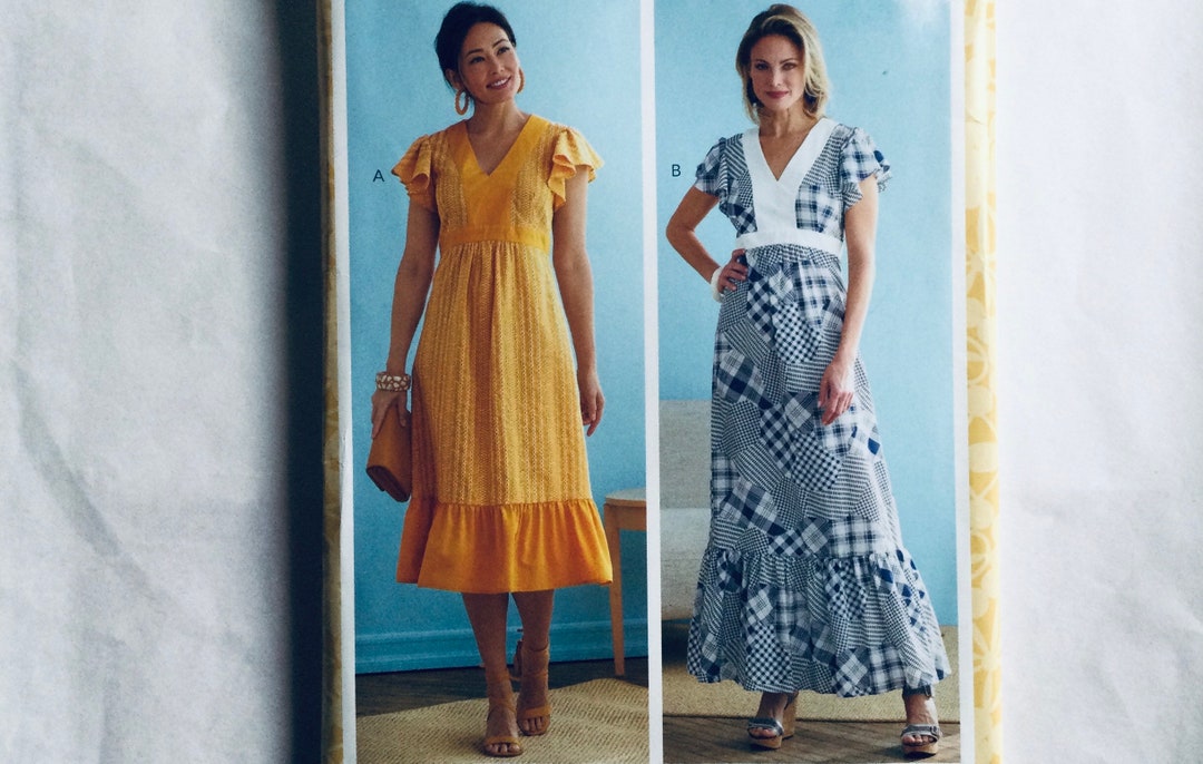 Butterick 6728 Sewing Pattern Misses Pretty Summer V-neck Dress Sizes 6 ...