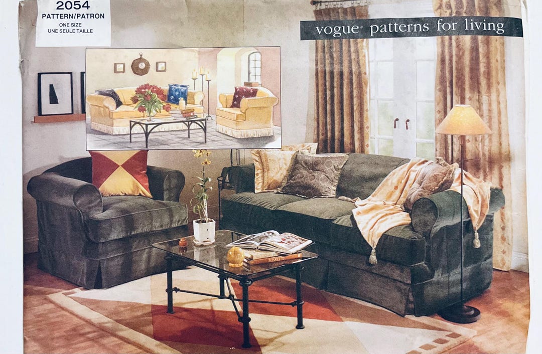Vogue 2054 Vintage 1997 Slipcovers and Home Accessories Sewing Pattern ...