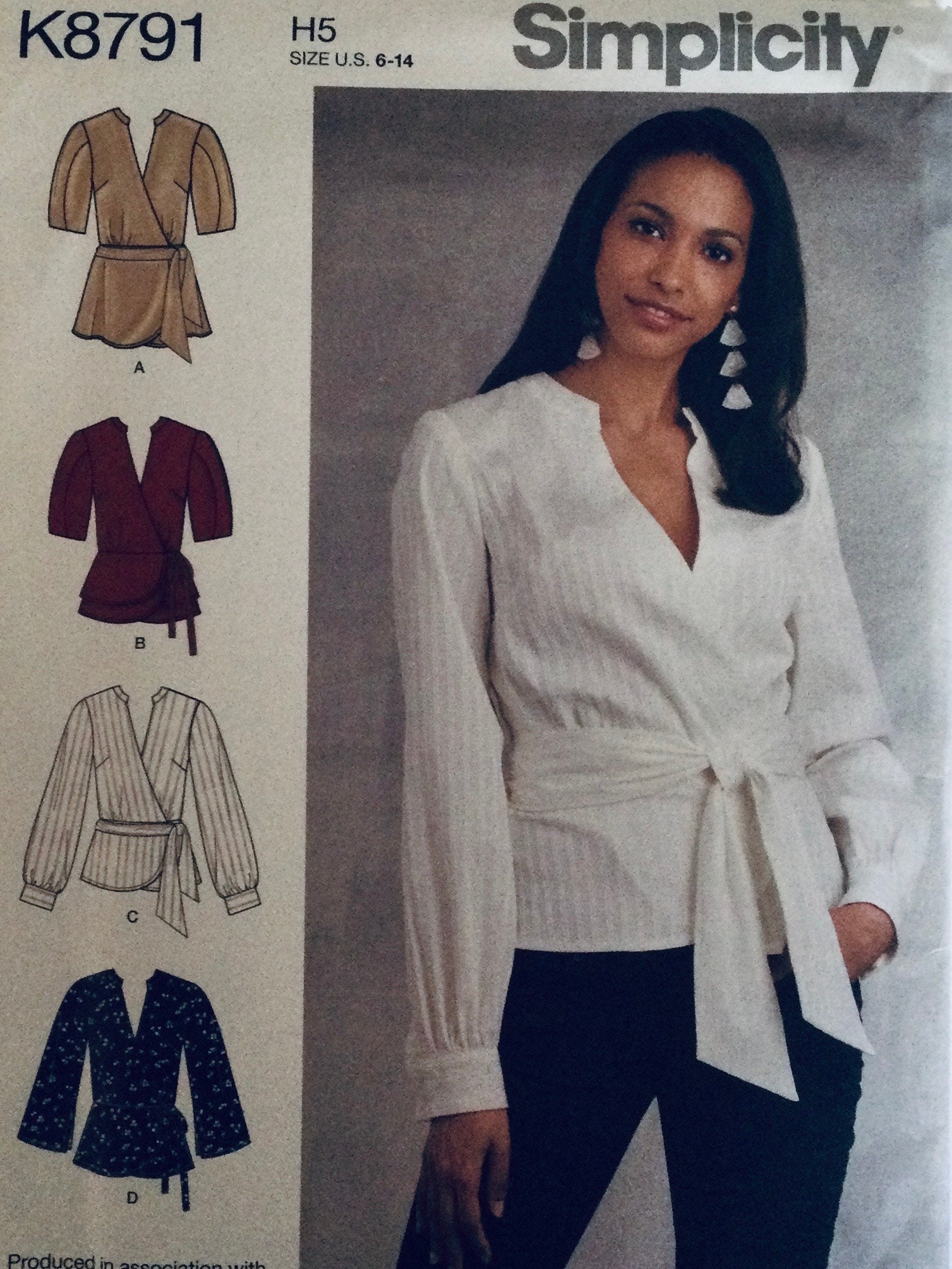 Simplicity 8791 Sewing Pattern for Misses Wrap Top With - Etsy