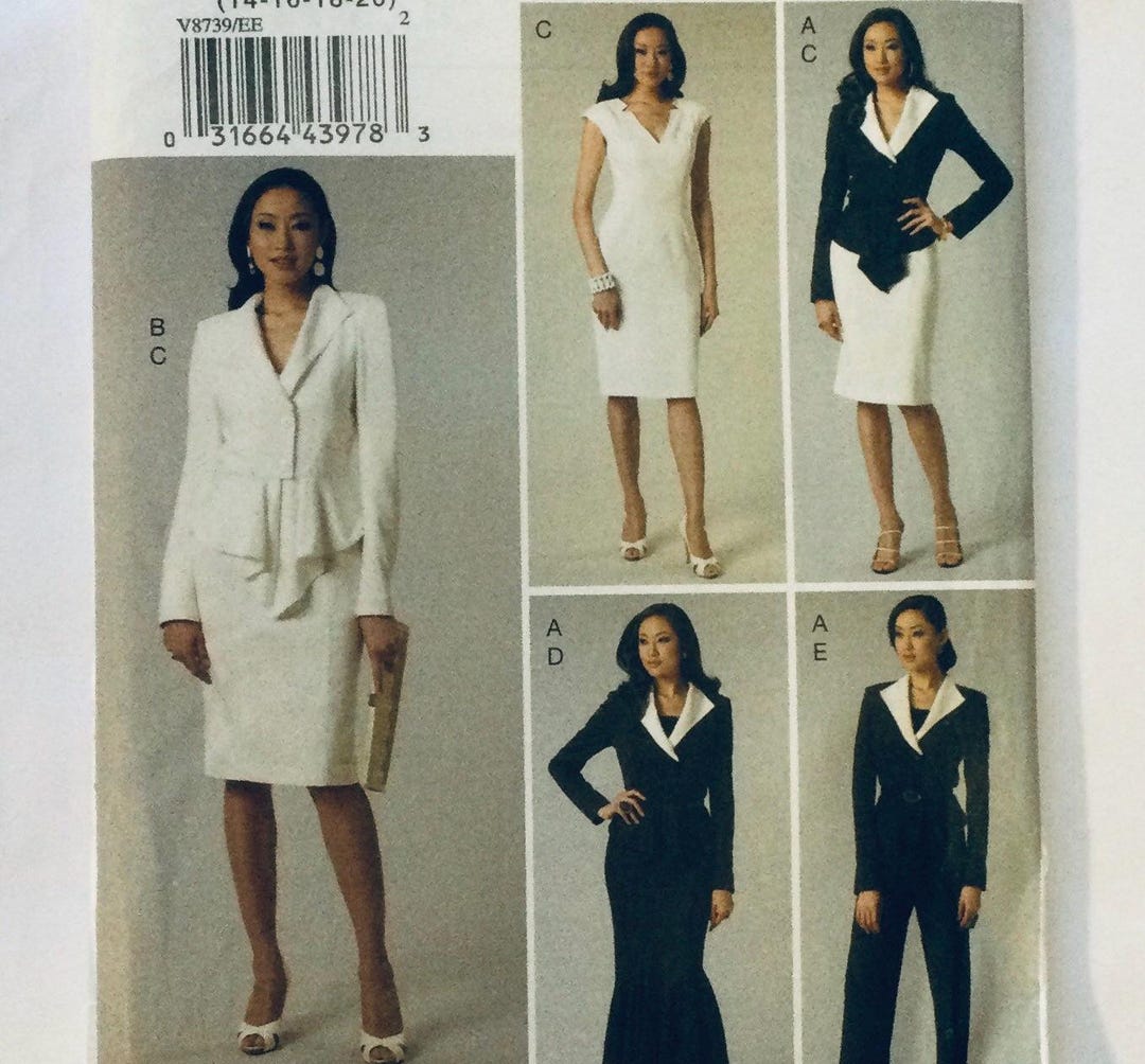 Vogue 8739 Wardrobe Sewing Pattern Lined Jacket. Lined Dress. Lined ...
