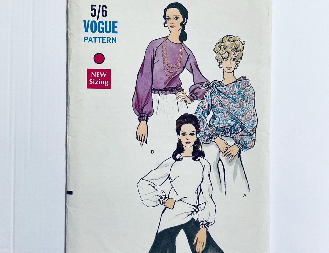 Vogue 7573 Vintage 1968 Sewing Pattern Misses' Blouse and Scarf to Fit ...
