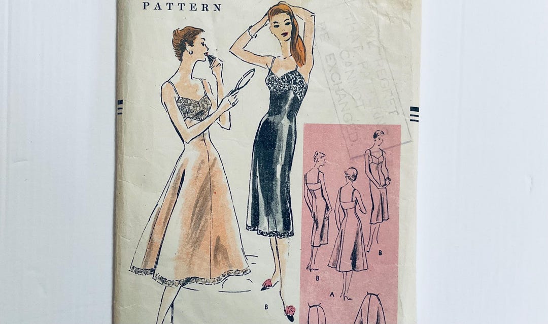 Vogue 8790 Vintage 1956 Sewing Pattern Misses Slip Petticoat and Pantie ...