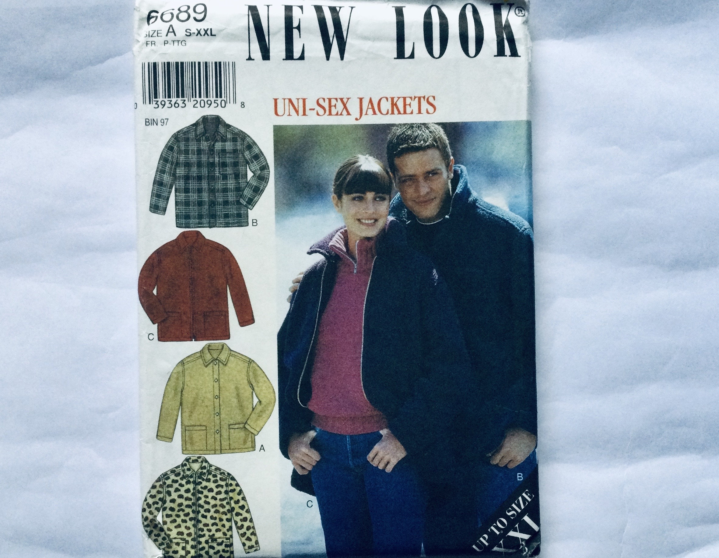 New Look 6689 Sewing Pattern for Unisex Jackets Small to Xxlarge ...