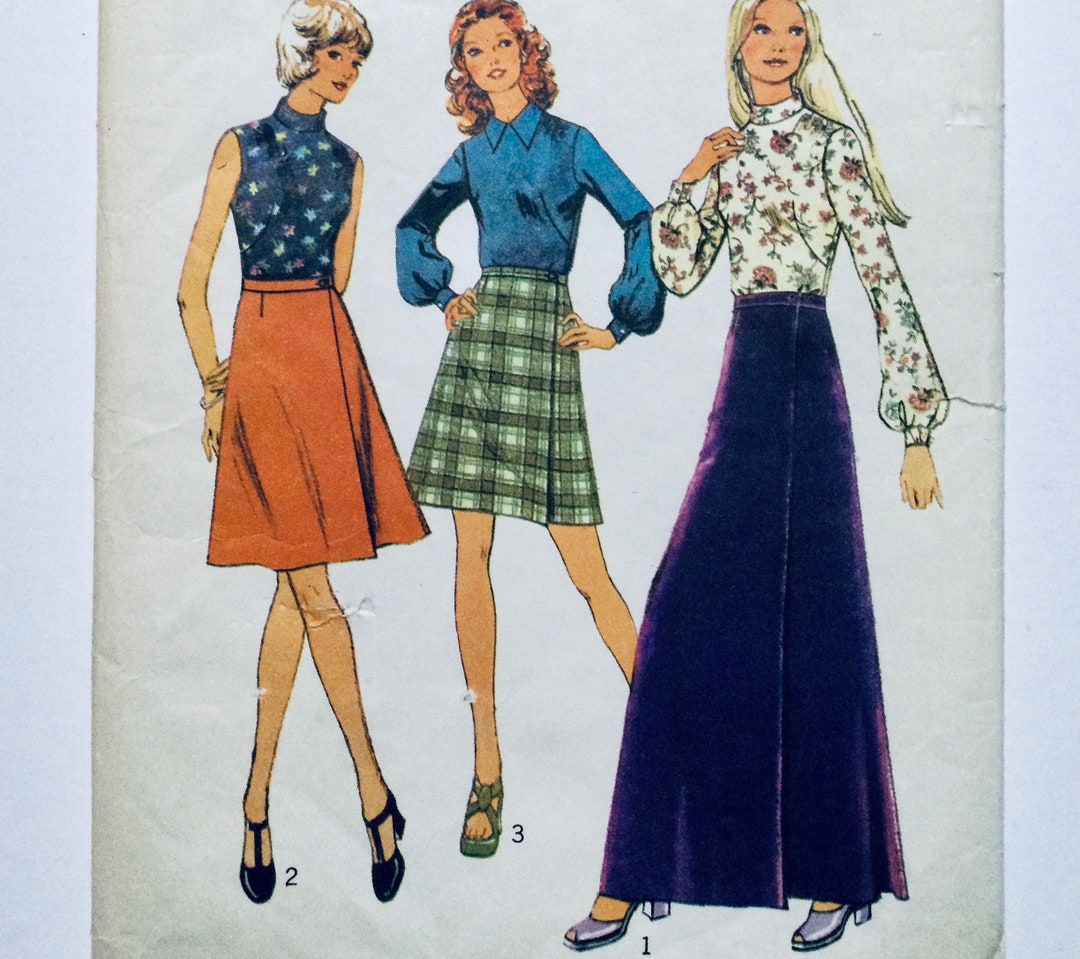 Style 3773 Vintage 1972 Sewing Pattern Misses' Wrap Skirt in Two ...