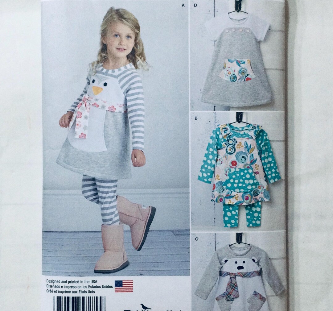 Simplicity 8270 Sewing Pattern Toddlers' Knit Dress, Tunic and Leggings ...