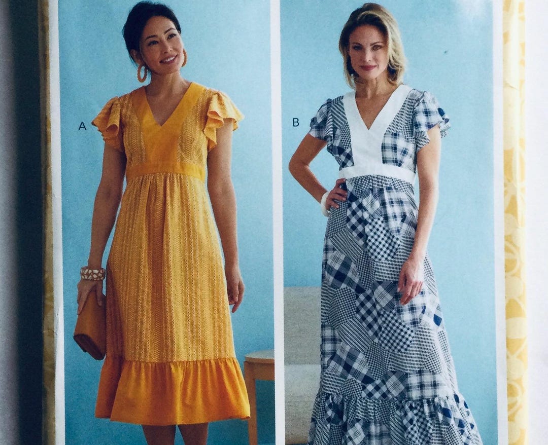 Butterick 6728 Sewing Pattern Misses Pretty Summer V-neck Dress Sizes 6 ...