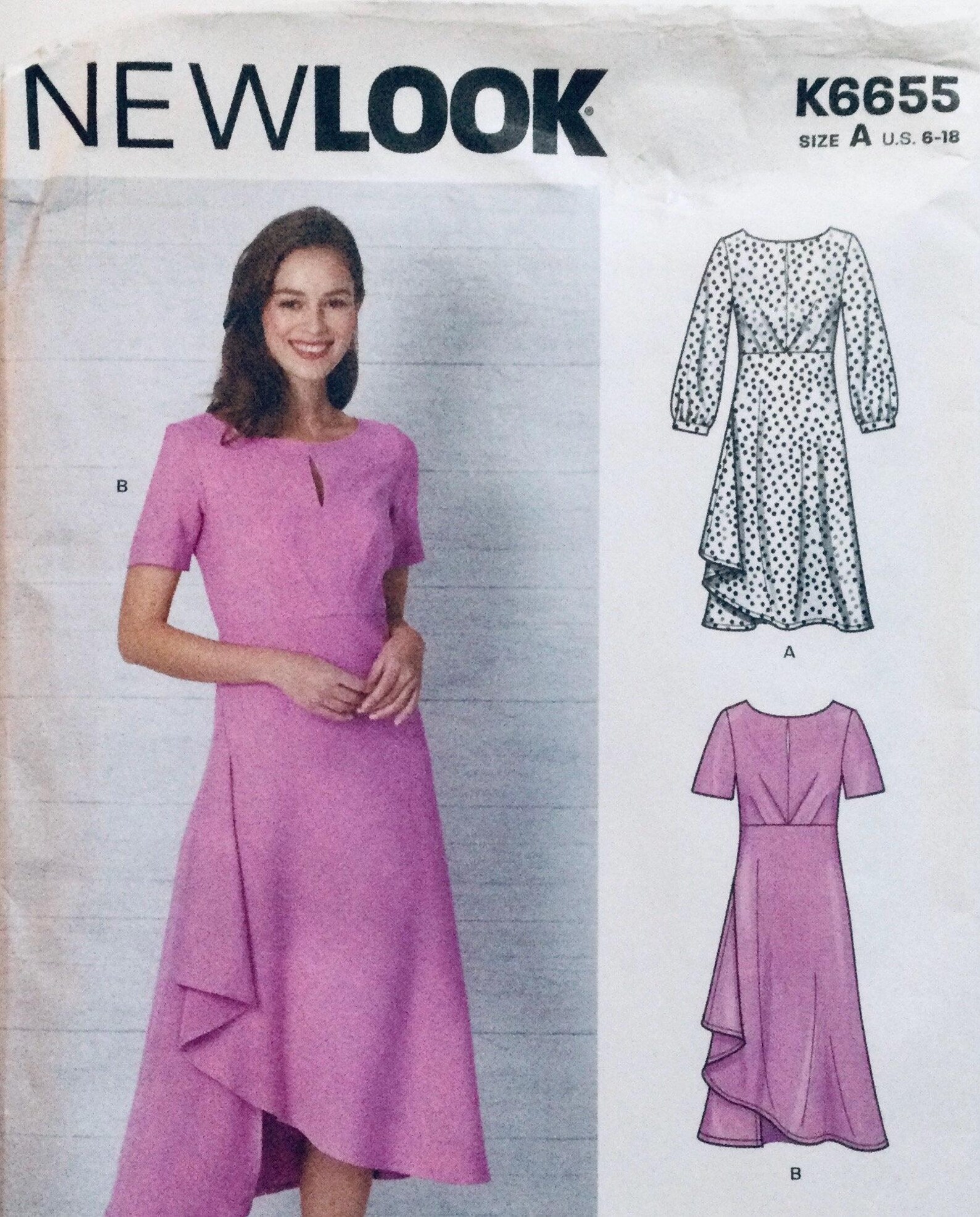 New Look 6655 Sewing Pattern Misses' Dress to Fit Sizes 6 - 18 30.5 ...