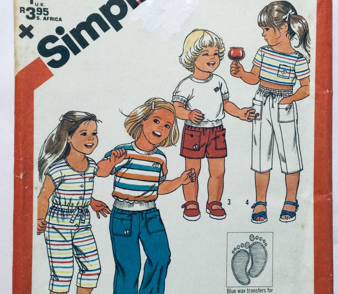 Simplicity 5908 Sewing Pattern Hang Ten Child's Pants, Romper and Tops ...