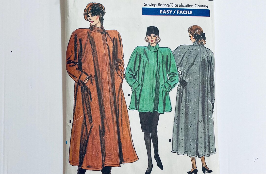 Vogue 7024 Vintage 1987 Easy Sewing Pattern Misses' Lined Coat to Fit ...