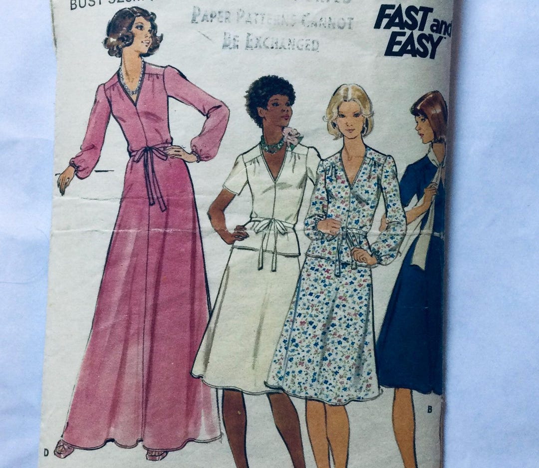 Butterick 4286 Vintage 1976 Sewing Pattern Misses' Fast and Easy V-neck ...