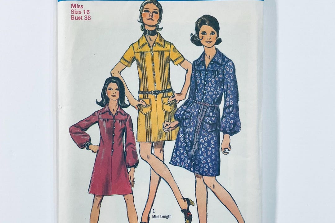 Simplicity 8970 Vintage 1970 Sewing Pattern Misses Tucked Button ...
