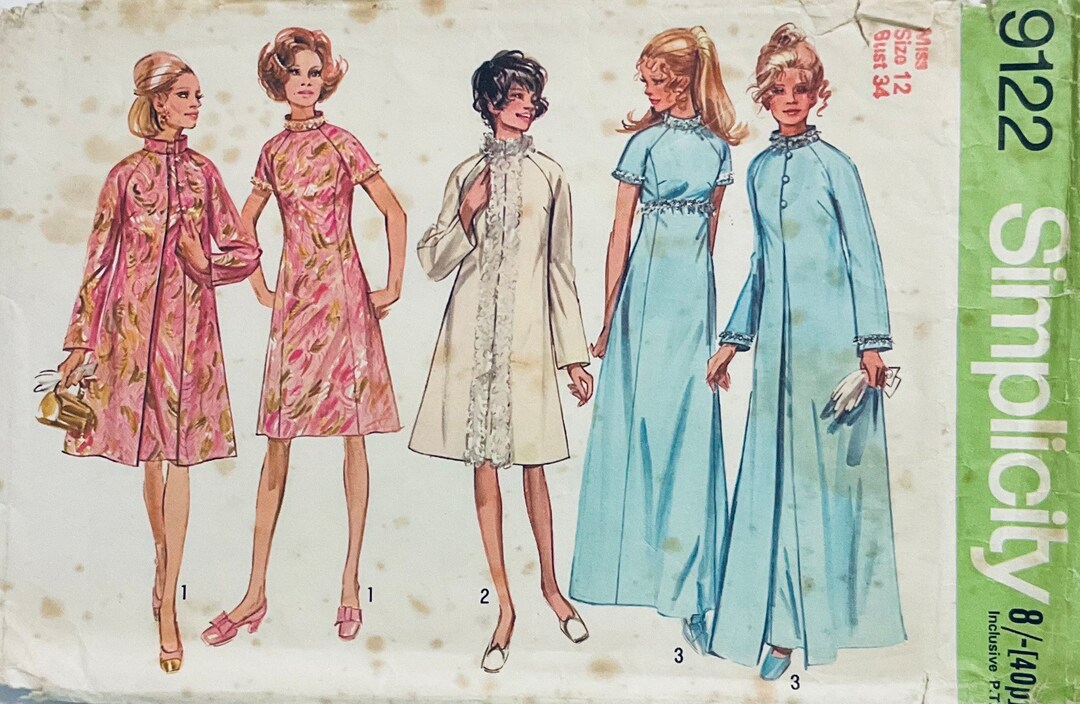 Simplicity 9122 Vintage 1970 Sewing Pattern Misses Special Occasion ...