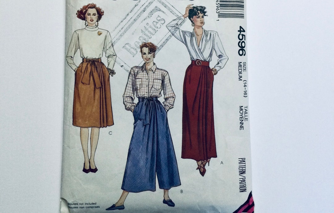 Mccall's 4596 Easy Vintage 80s Sewing Pattern Misses' Mock-wrap ...