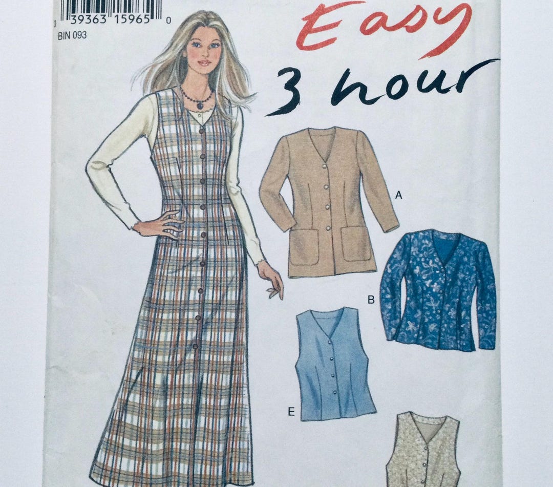 New Look 6282 Vintage 1994 Easy Sewing Pattern Misses' Jacket, Pinafore ...