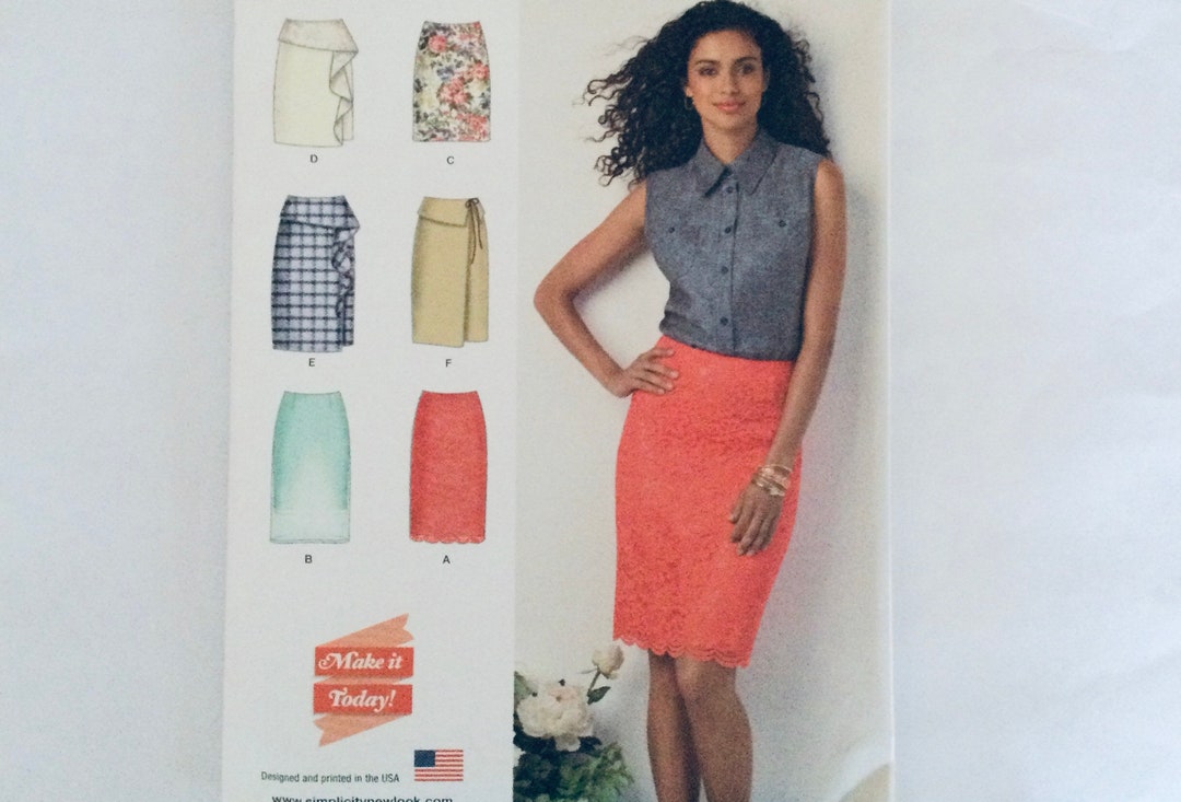 Simplicity 1465 Sewing Pattern Misses' Straight Skirt With Variations 6 ...