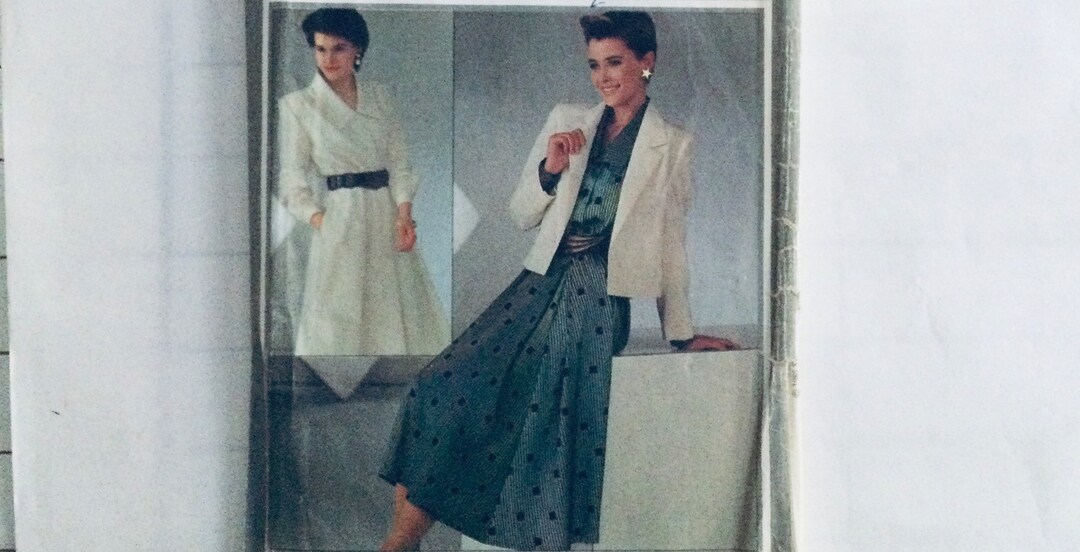 Style 4445 Vintage 1985 Sewing Pattern Misses' Dress and Lined Jacket ...