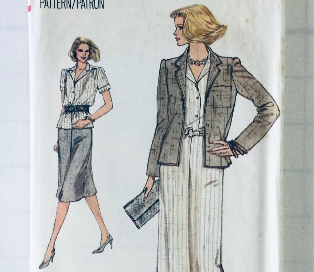 Vogue 8206 Very Easy Sewing Pattern Misses' Jacket Blouse and Skirt 6 ...