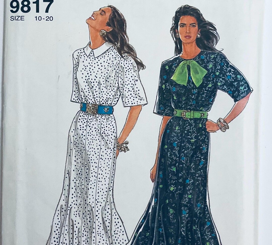 Simplicity 9817 Vintage 1990s Easy Sewing Pattern Misses' Dress Sizes ...