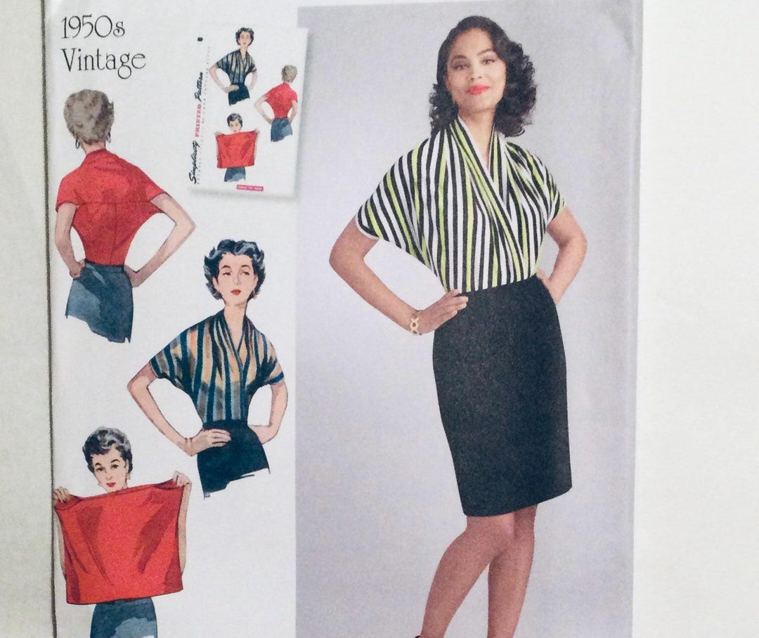 Simplicity 8452 Sewing Pattern in 1950s Vintage Style Knit Blouse to ...