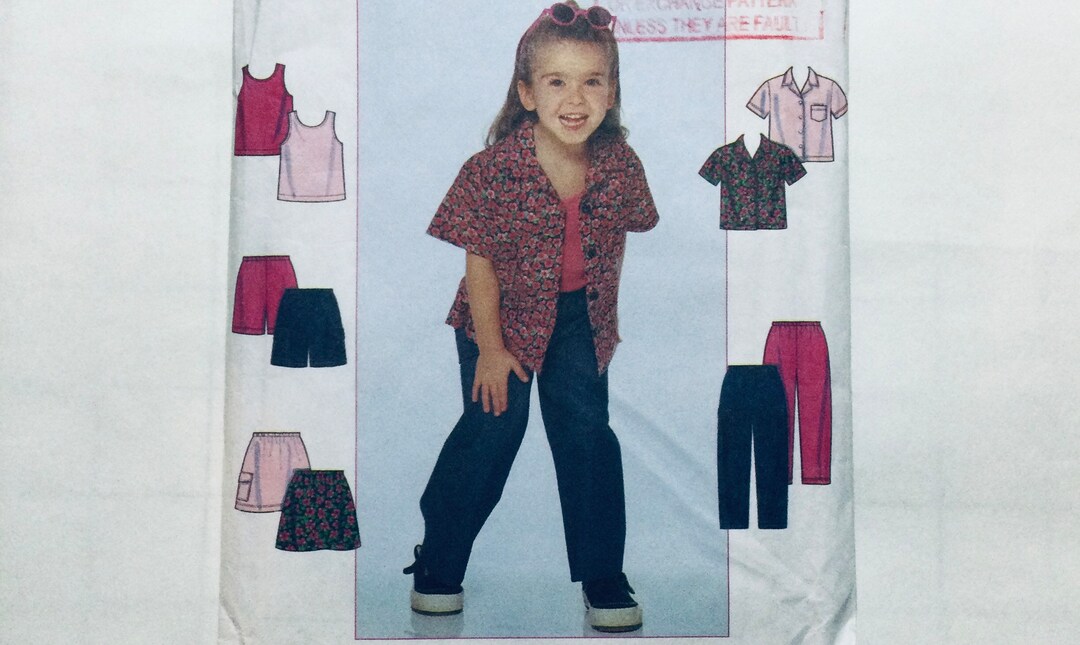 Simplicity 8716 Child's Sewing Pattern Shorts Skirt Shirt Pants Top 5-8 ...