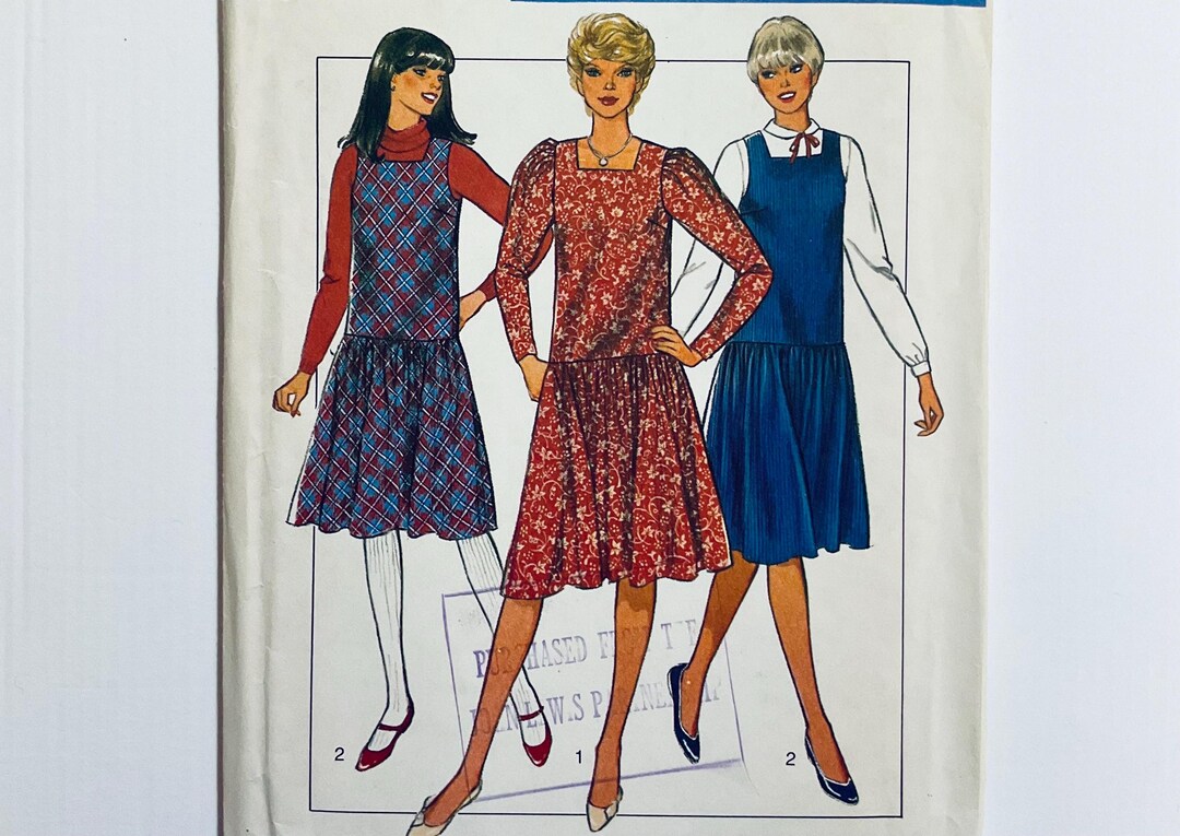 Style 3938 Vintage 1982 Sewing Pattern Misses' Pinafore Dress and Dress ...