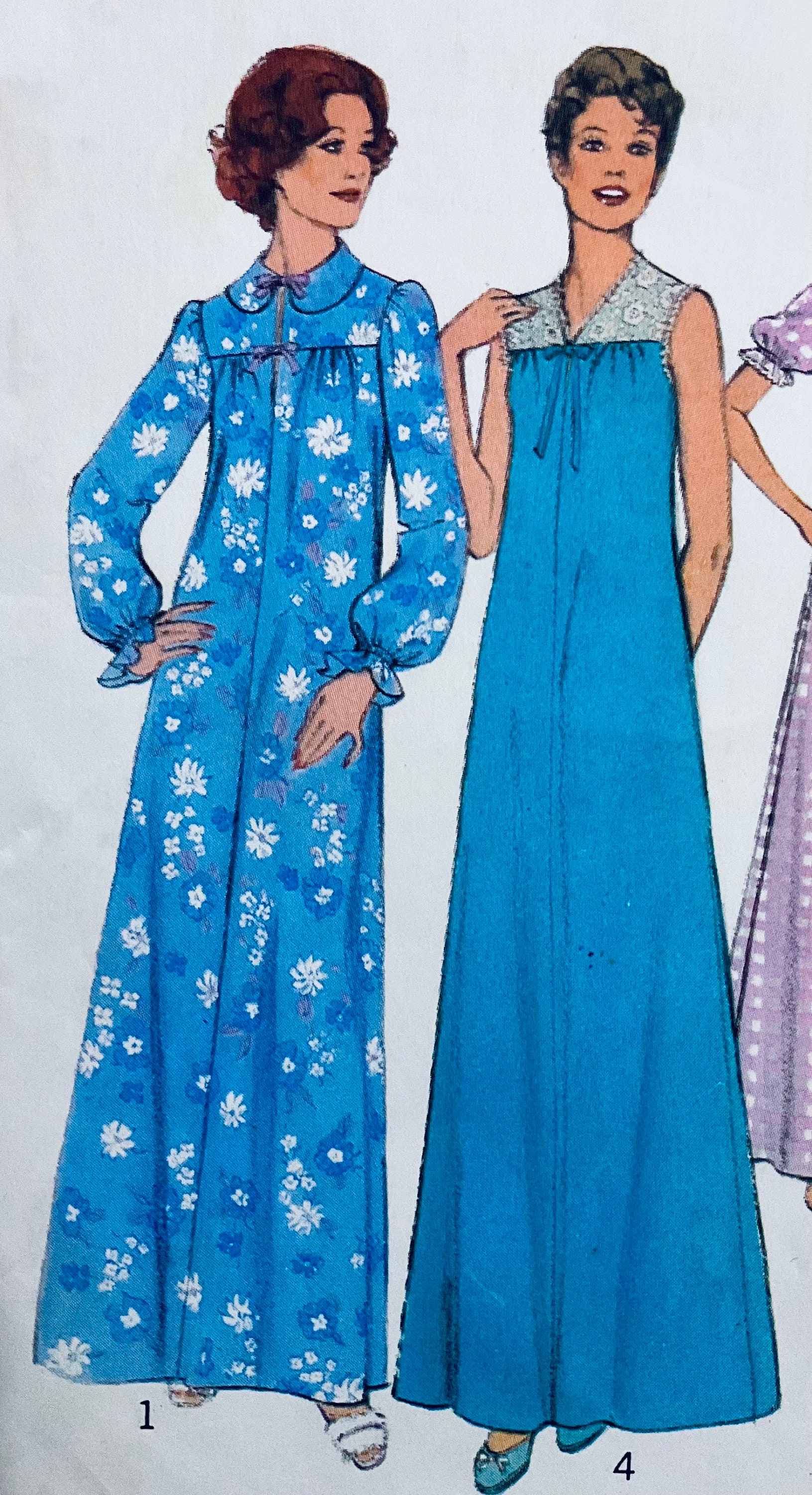 Style 1220 Vintage 1975 Sewing Pattern Misses' Nightdresses in Two ...