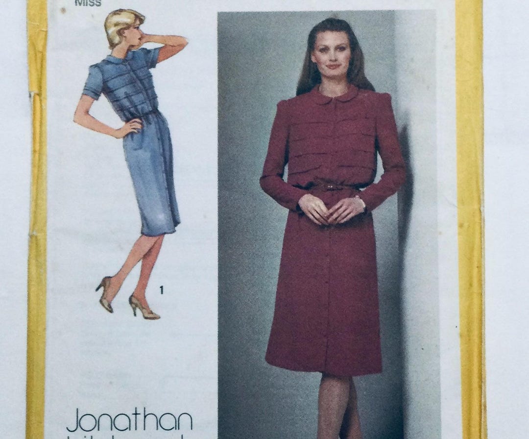 Simplicity 9705 Vintage 1980 Sewing Pattern Dress With Bodice Tucks ...