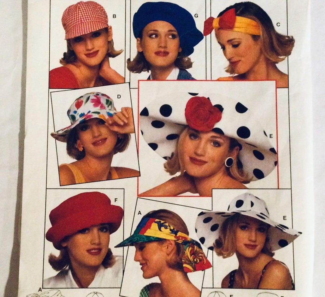 Burda 4239 Sewing Pattern for Misses' Hats 20.5 - 23.75 Sizes Only 2 ...