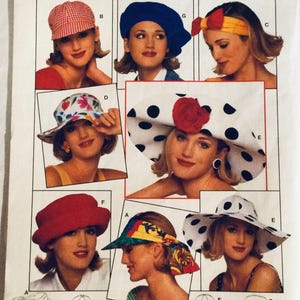Burda 4239 Sewing Pattern for Misses' Hats 20.5 - 23.75 Sizes Only 2 ...