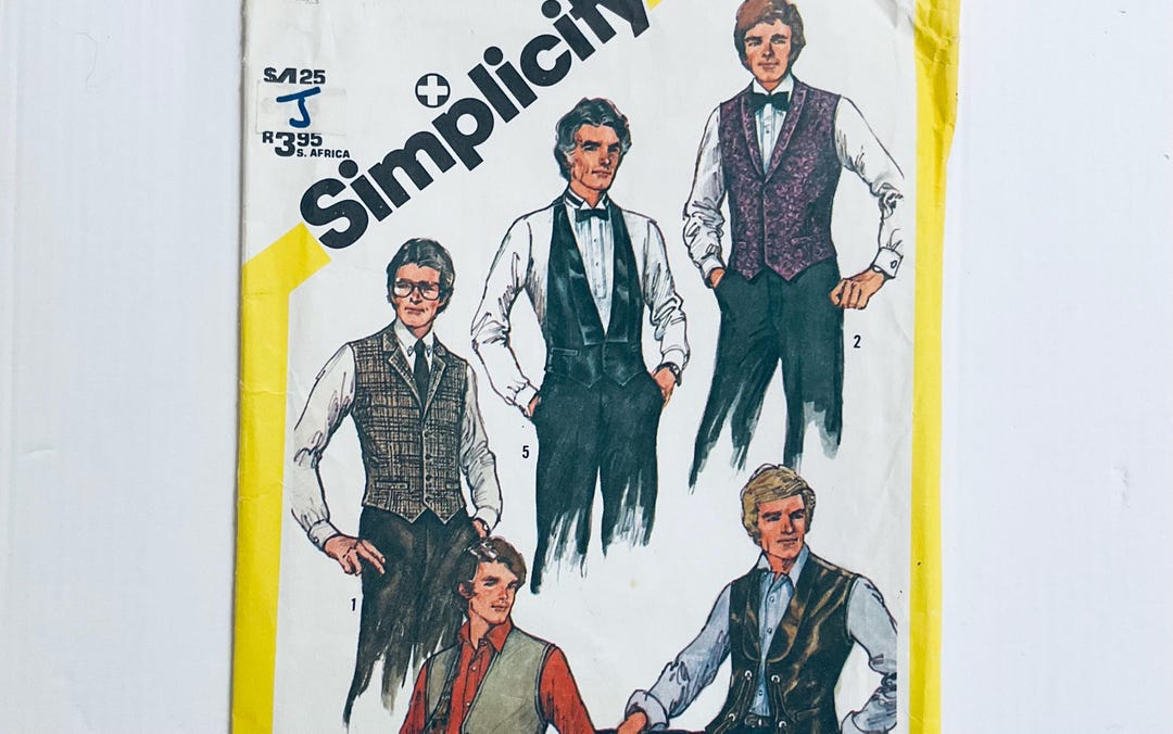 Simplicity 5780 Vintage 1982 Sewing Pattern for Men's Set of Lined ...