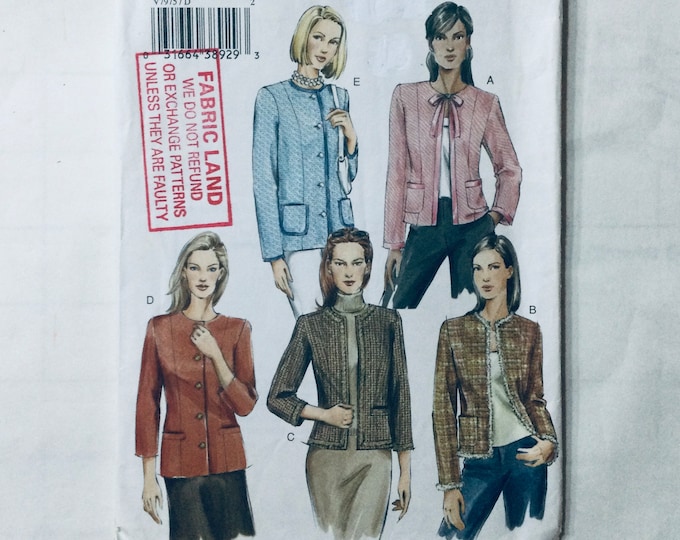 Vogue 7975 Basic Design Easy Misses' Misses' Petite Lined Jacket Sizes ...