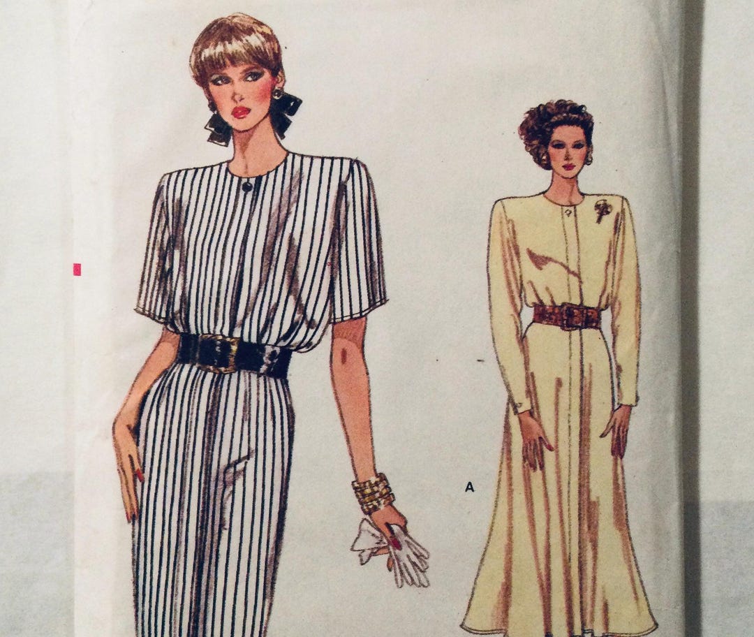 Very Easy Very Vogue 9830 Vintage 1987 Sewing Pattern Misses Dress 14 ...