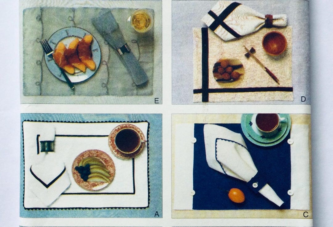 Vogue 7378 Patterns for Living Table Setting Sewing Patterns by Susanna ...