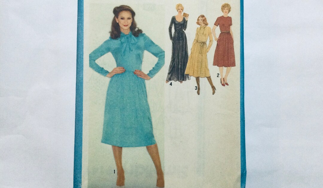 Simplicity 9141 Vintage 1979 Sewing Pattern Dress in Two Lengths Size ...