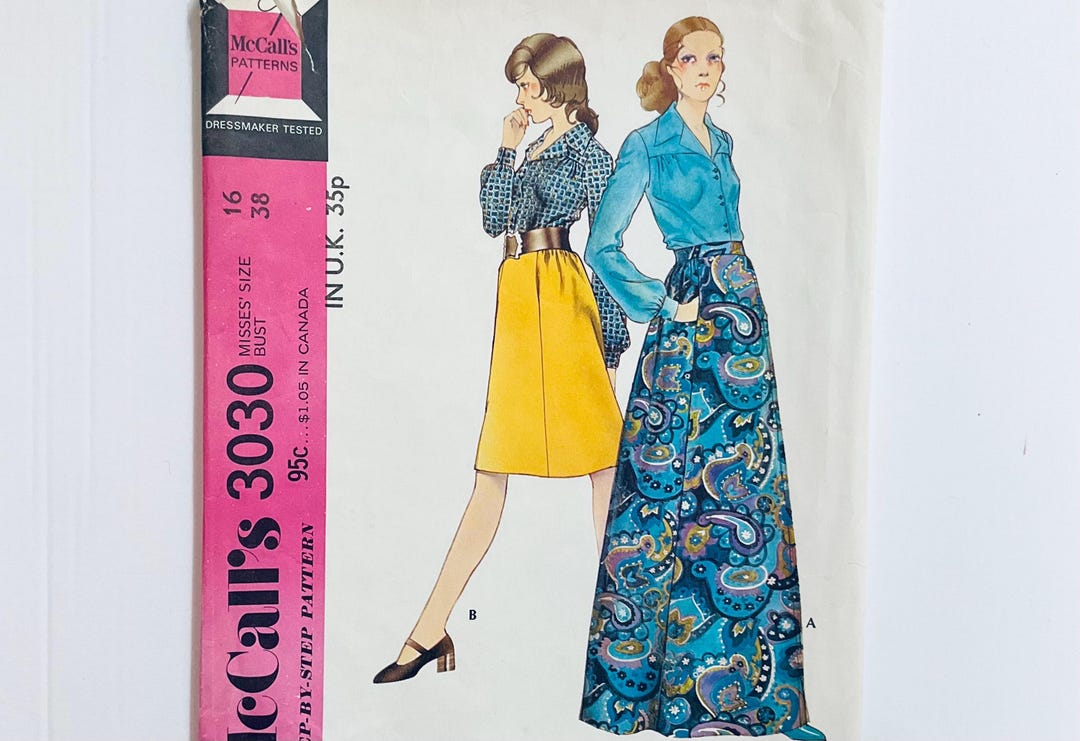 Mccall's 3030 Vintage 1971 Sewing Pattern Misses' Skirt (cut) and ...