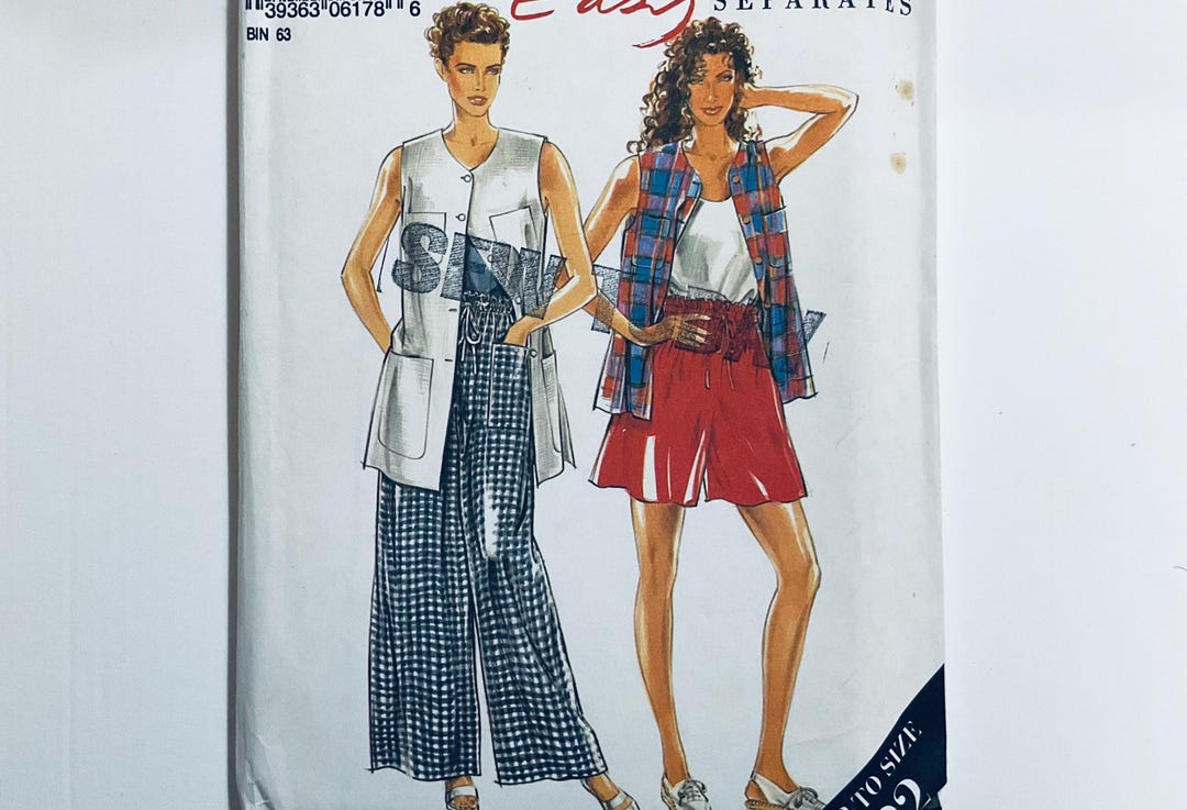 New Look 6178 Vintage 80s Easy Sewing Pattern Misses' Trousers Shorts ...