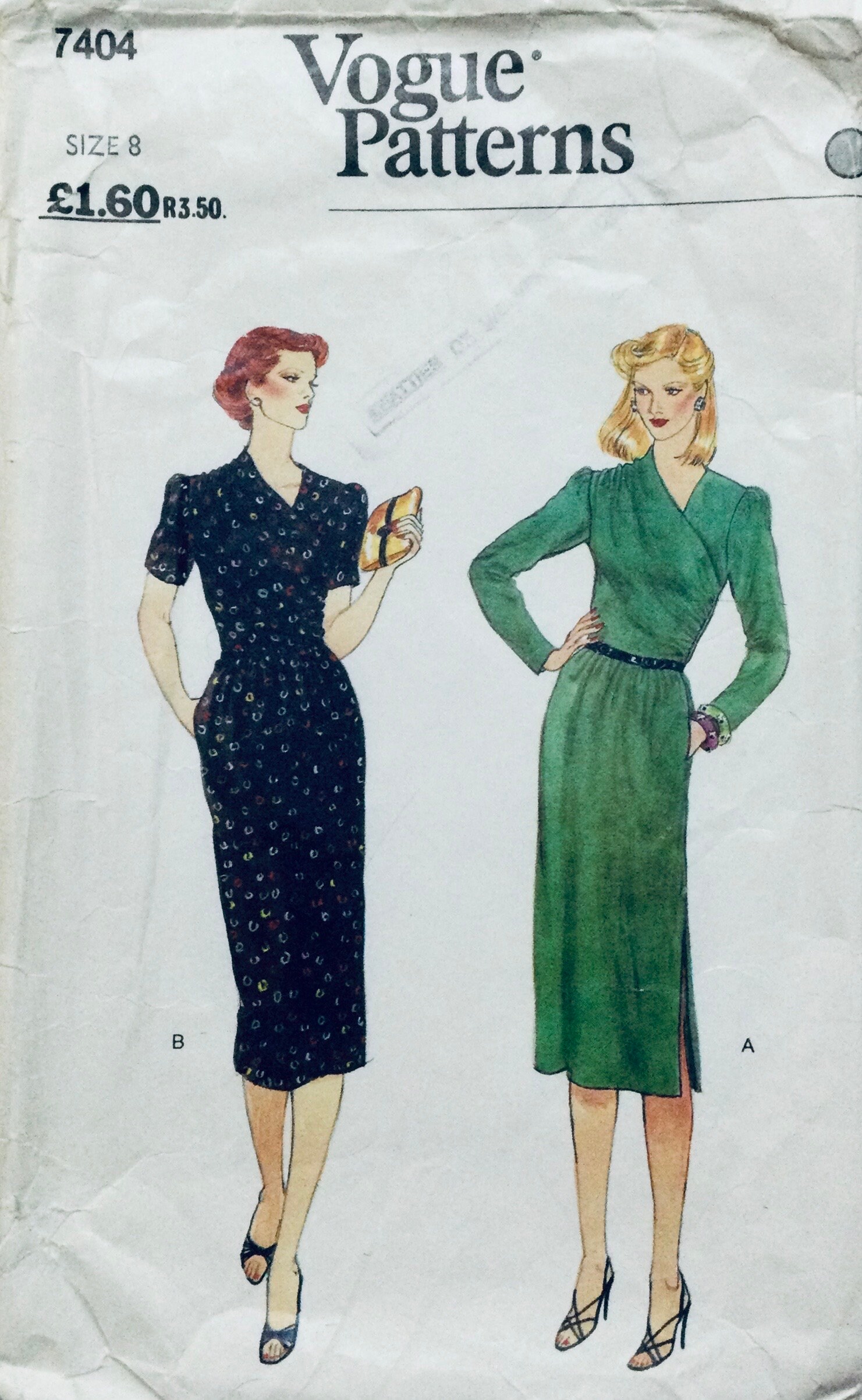 Vogue 7404 Vintage 1979 Sewing Pattern Misses' Dress Size 8 for Soft ...