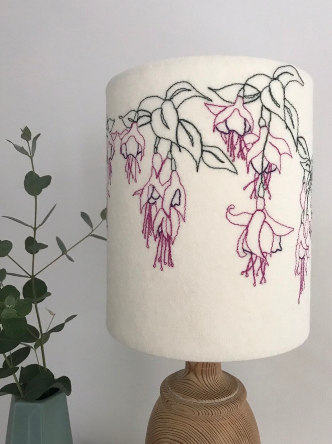 Fuchsia Embroidered Lampshade - Etsy