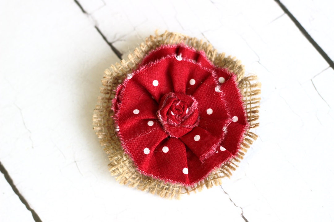 ADD ON Large Red/white Polka Dot Flower - Etsy