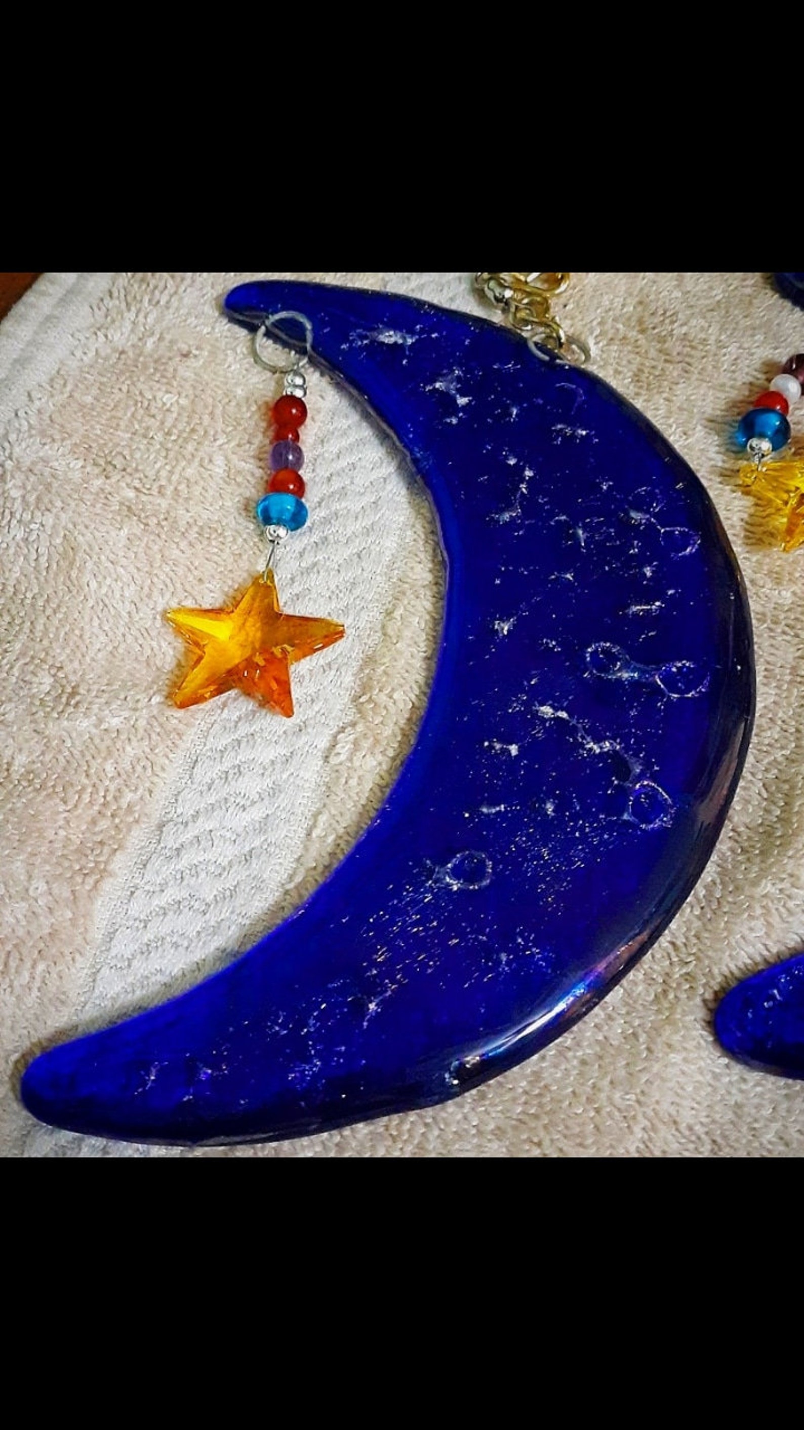 CREMATION MOON Ashes in Glass Moon Memorial Sun Catcher | Etsy