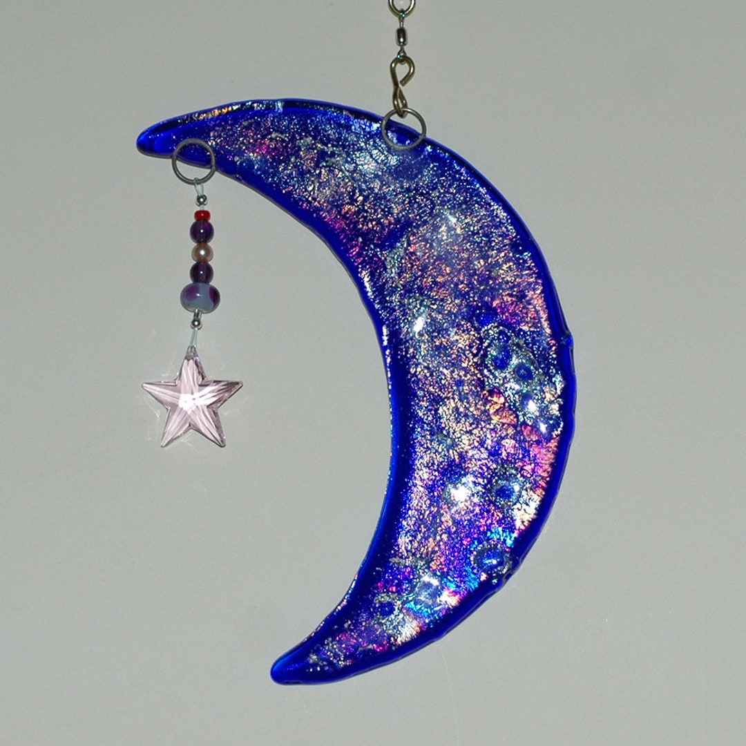 CREMATION MOON, Ashes in Glass Moon, Memorial Sun Catcher, Cremation ...