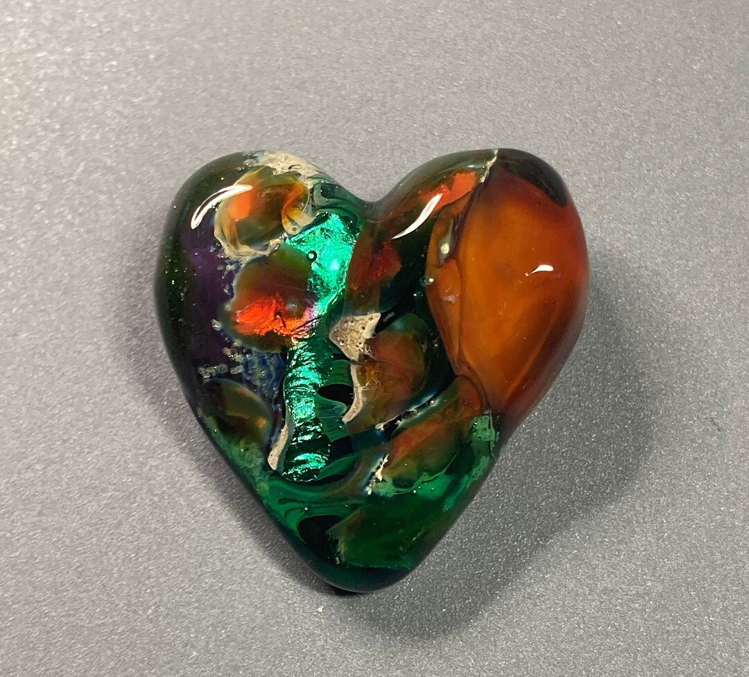 LAMPWORK HEART, Trina Rindy Glass, Colorful Glass Heart, Jewelry ...
