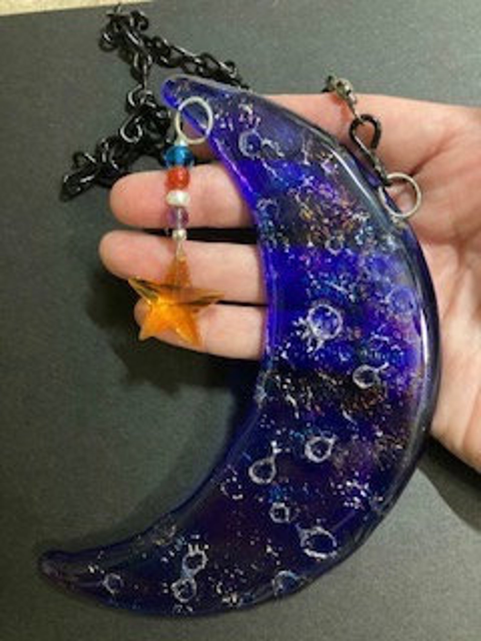 CREMATION MOON Ashes in Glass Moon Memorial Sun Catcher - Etsy