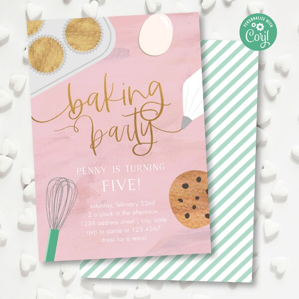 Baking Birthday Invitation - Etsy
